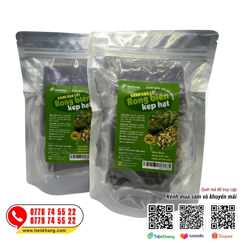 Bánh Gạo Lứt Rong Biển Kẹp Hạt - Bịch (300 gram)